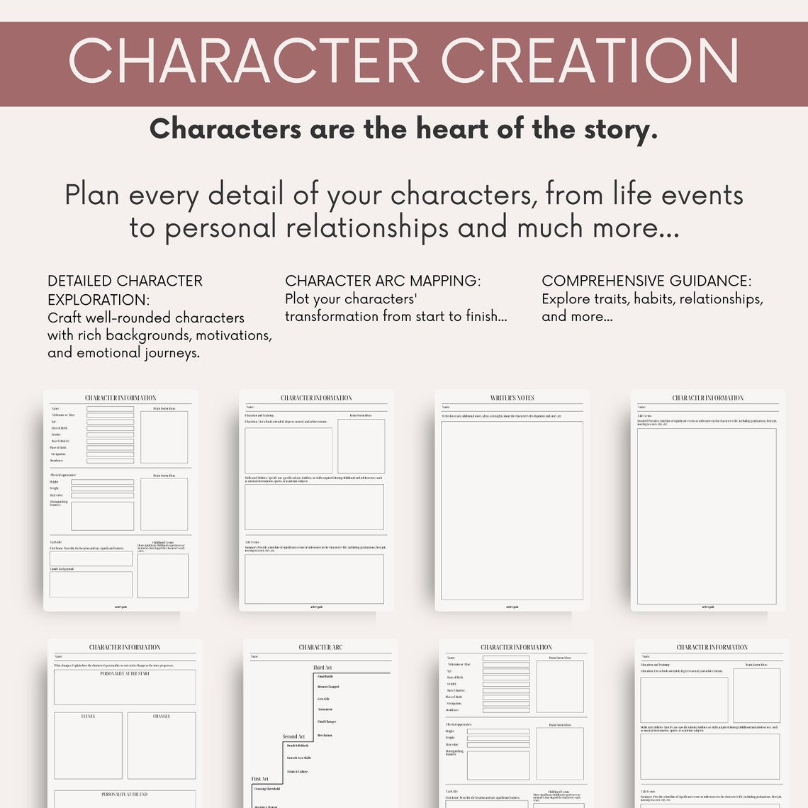 Ultimate Novel Planner Book Writing Planner, Plot Your Novel Outline ...