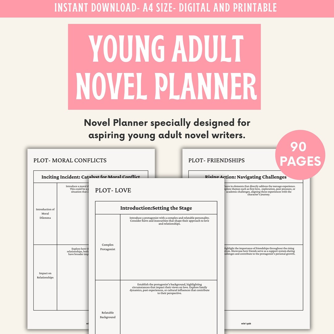 Young Adult Novel Planner Book Planner for Romance Authors: Love Story ...