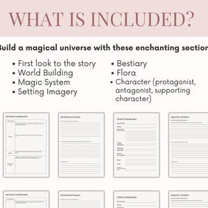 Fantasy Book Planner, Fiction Writing Workbook: Magic Systems, World ...