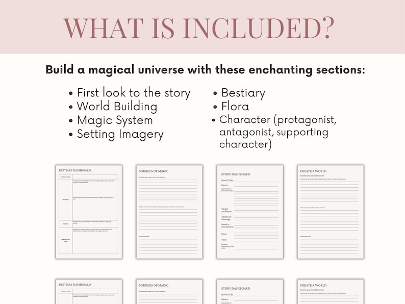 Fantasy Book Planner, Fiction Writing Workbook: Magic Systems, World ...
