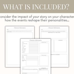 Novel Character Planner, Author Planner Character Workbook, Character ...