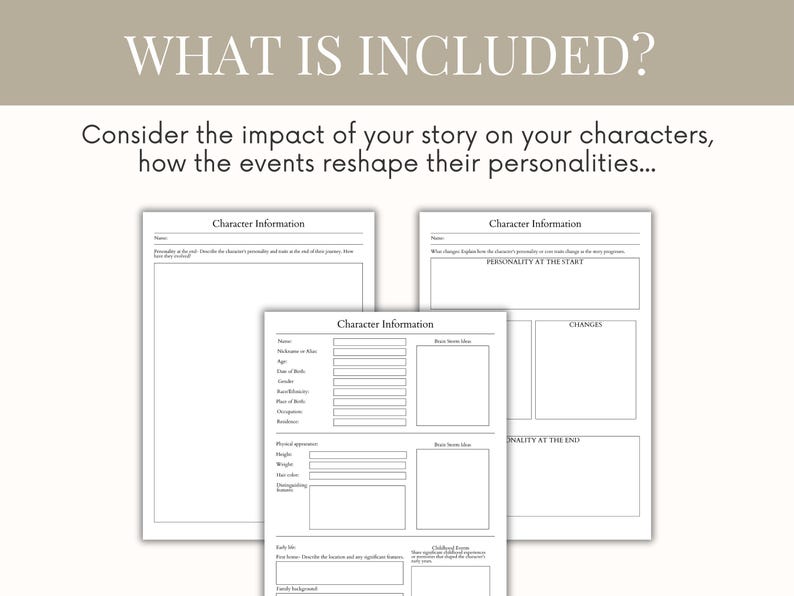 Novel Character Workbook: Fanfic Character Design, Author Writing ...