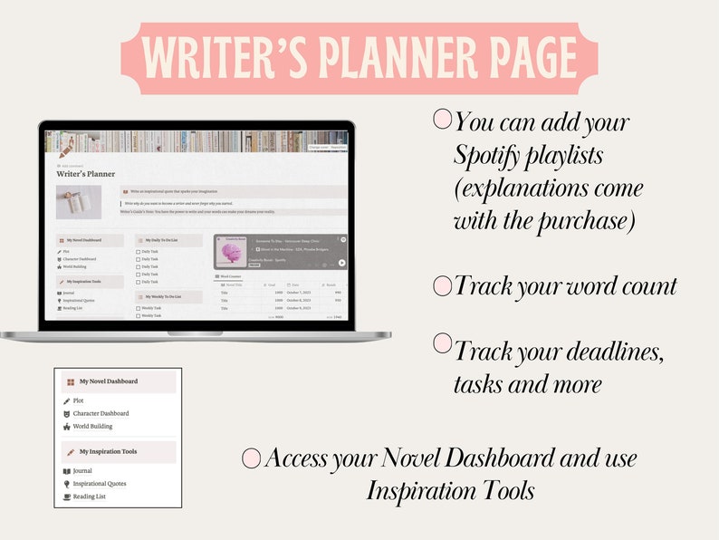 Notion Template for Writers, Writers Planner, Notion Planner, Digital ...