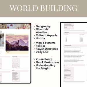 Notion Template Novel Planner, Book Writing Planner, World Building Notion, Novel Writing Notion ...