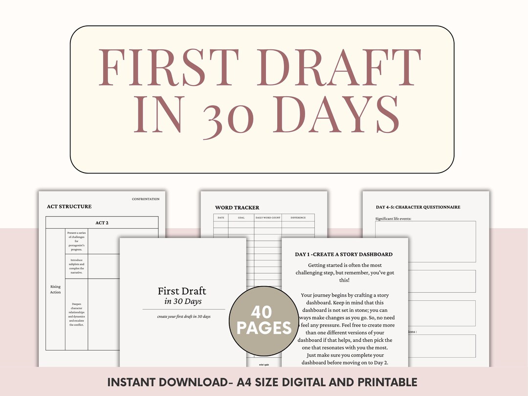 30 Day Novel Writing Guide, Write a Book in 30 Days, Guided Novel ...