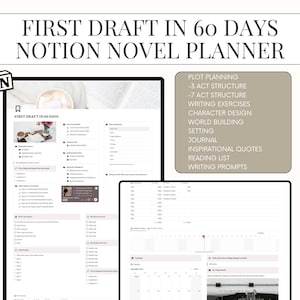 Novel Writing Notion Template, Guided Novel Planner, Book Writing Planner, Notion for Writers ...