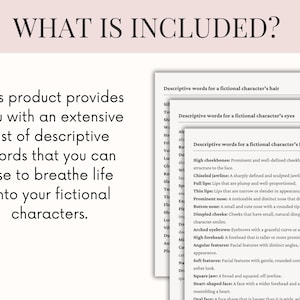 Character Creation Word List: Descriptive Words for Writers, Author's ...