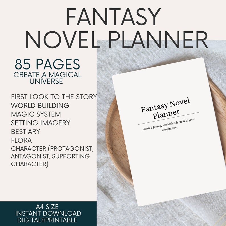 Fantasy Book Planner, Fiction Writing Workbook: Magic Systems, World ...