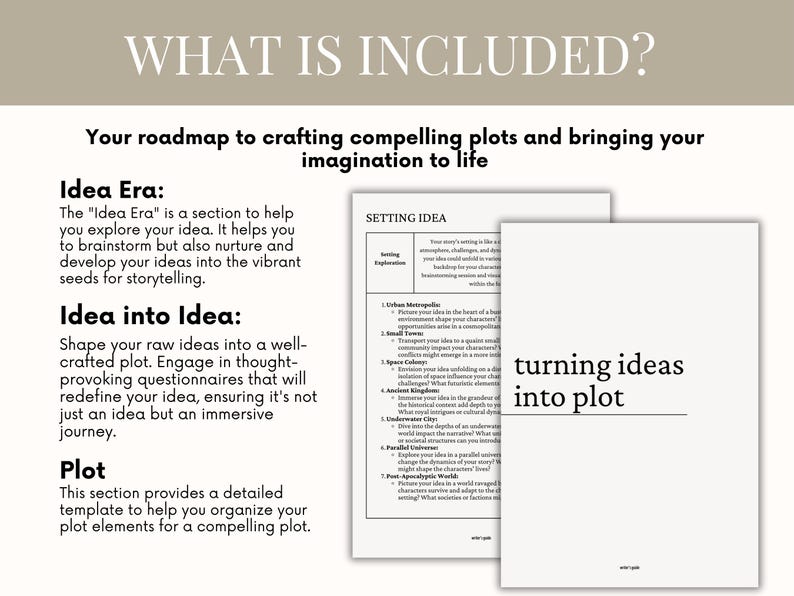 Idea Into Plot : Workbook, Plotting Worksheet, Chapter Chart, Story ...