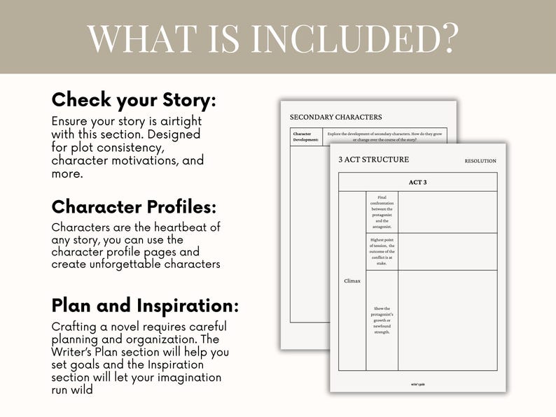Idea Into Plot Writing Planner: Book Outline Workbook, Writing ...