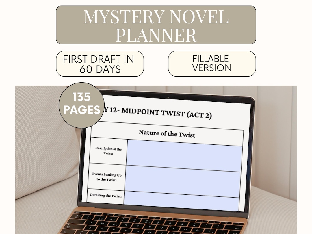 Murder Mystery Book Planner, Fillable Thriller Novel Planner Book ...
