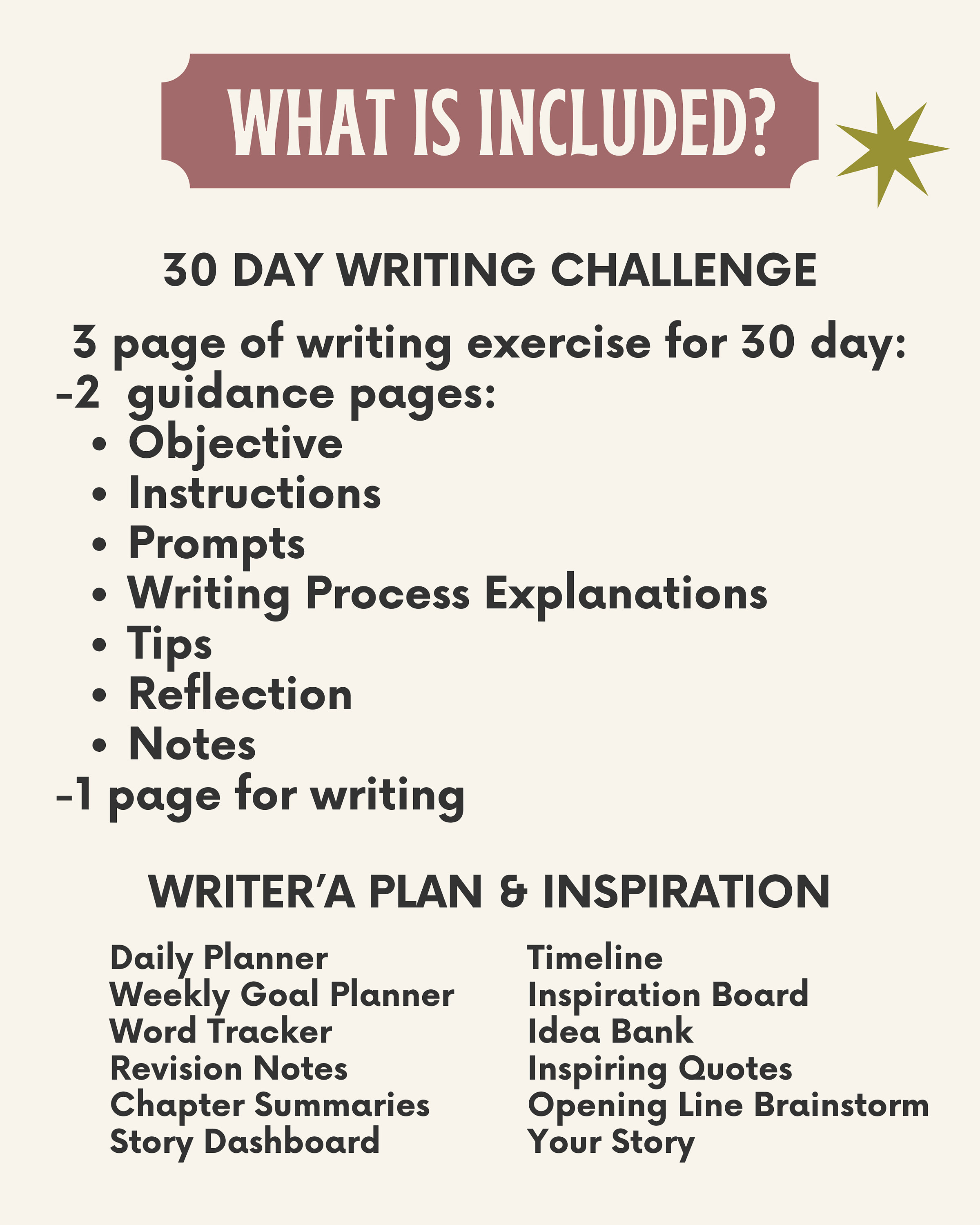 30 Day Writing Challenge Workbook, Daily Writing Prompts Exercises Tips ...
