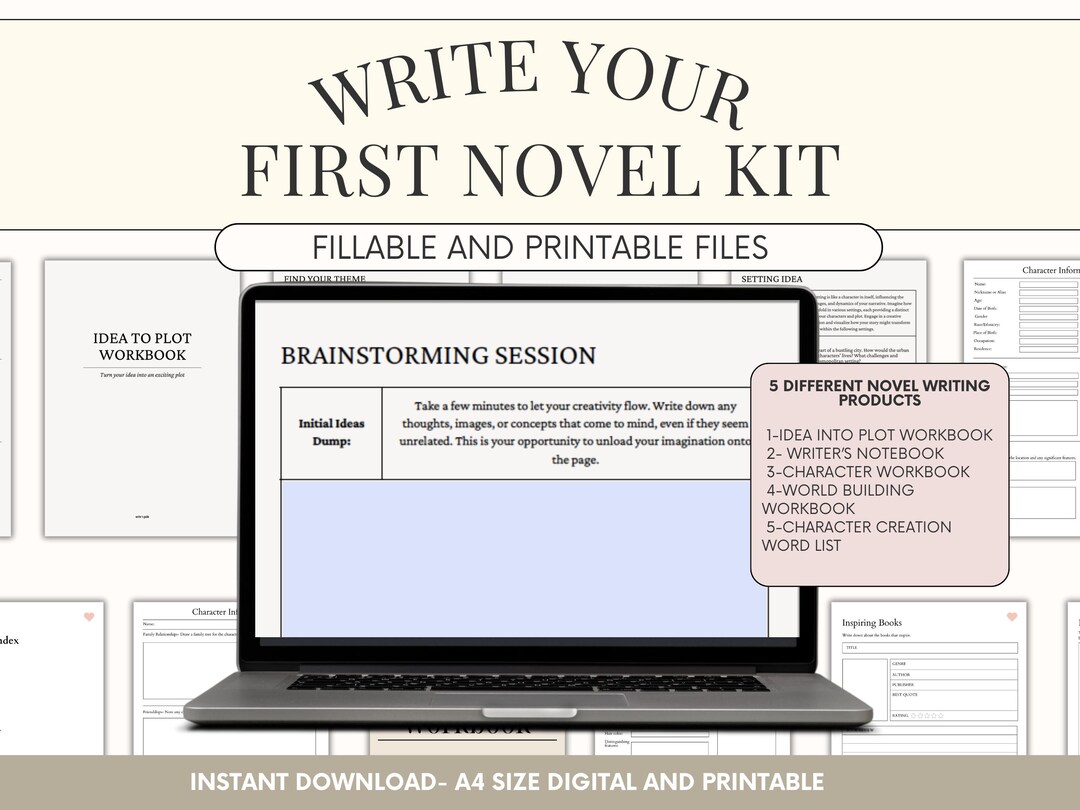 Fillable Book Planner Writing Kit, How to Write a Book, Writers Plot ...