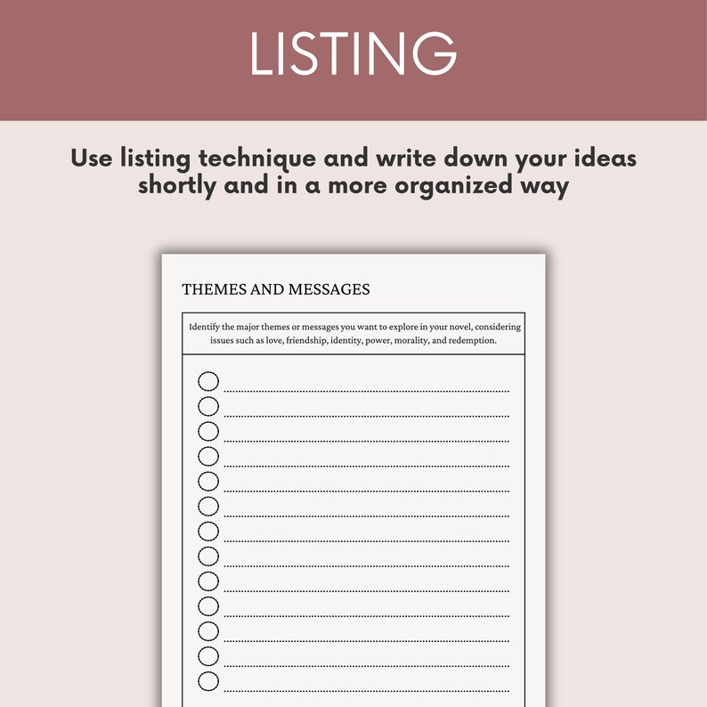 Fillable Brainstorming Writing Template Worksheets, Novel Outline, Plot ...