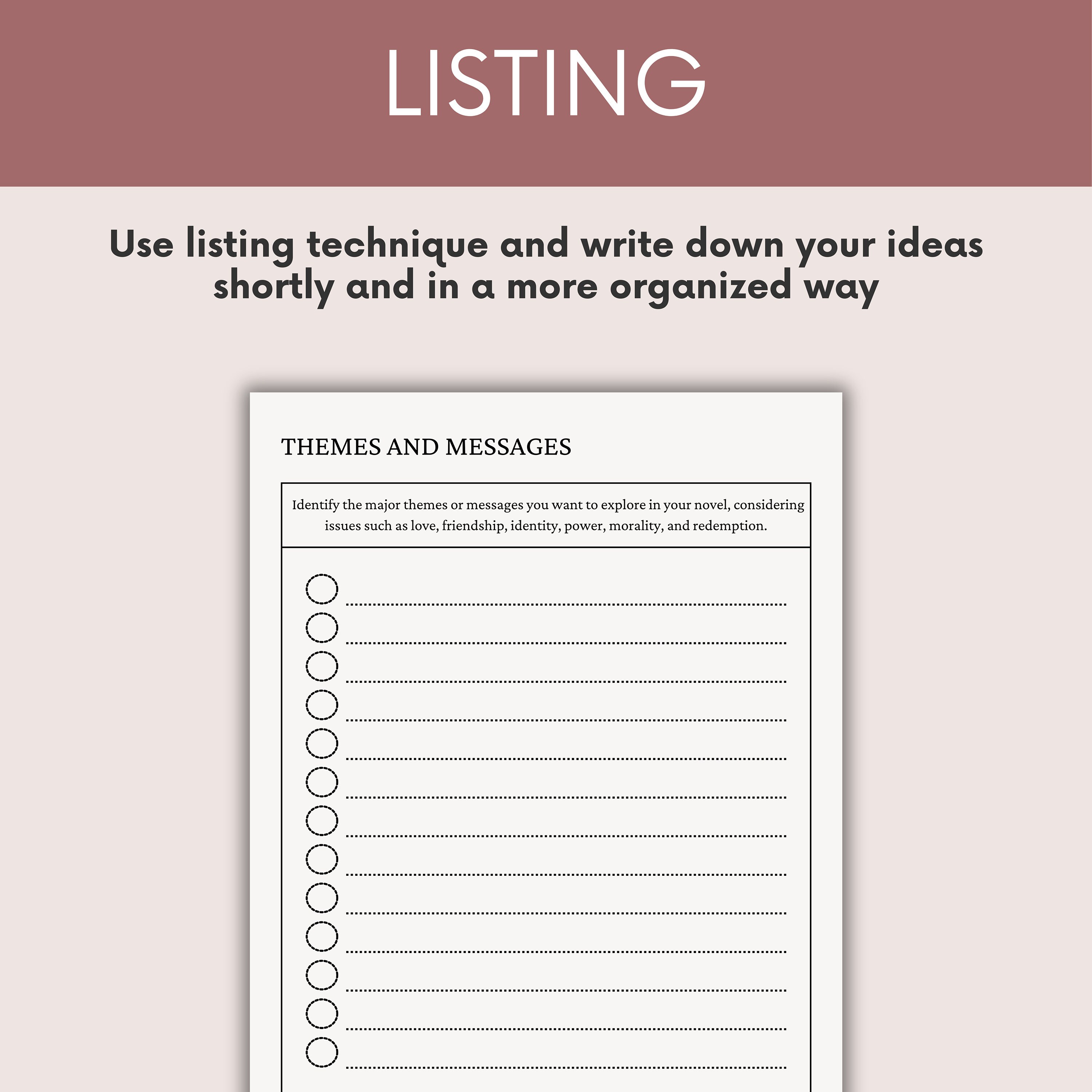 Fillable Brainstorming Writing Template Worksheets, Novel Outline, Plot Planner, Author Workbook ...