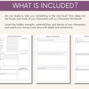 Novel Character Planner, Author Planner Character Workbook, Character ...