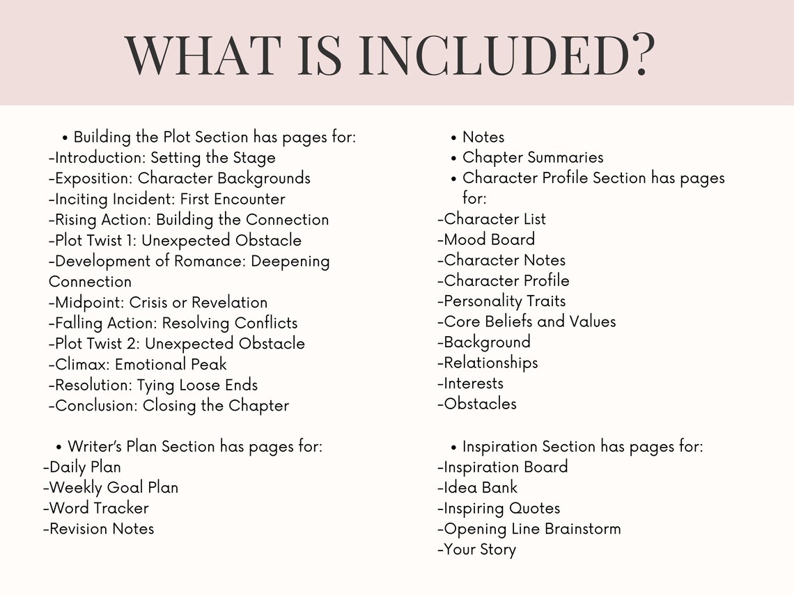 Romance Novel Planner: Love Book Story Template, Plot Outline for Book ...