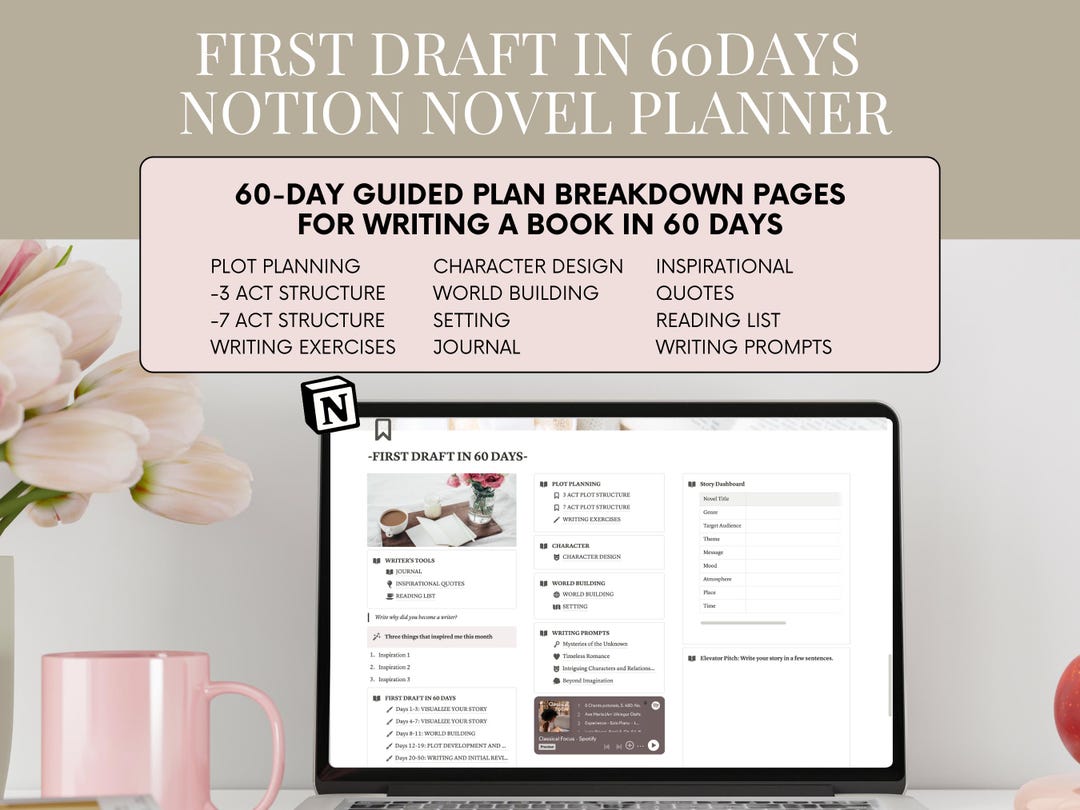 Notion for Writers, Write a Book This Summer in 60 Days, Beginner Book ...