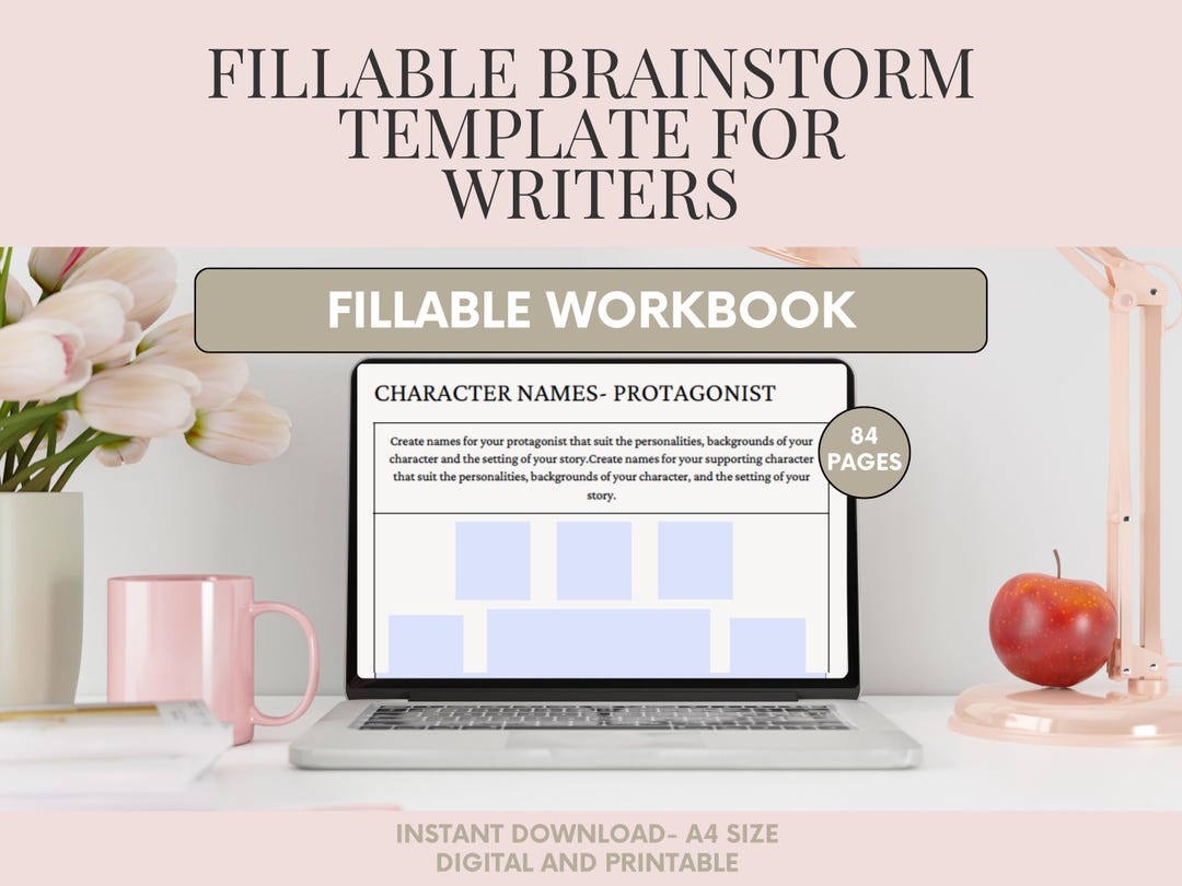 Fillable Brainstorming Writing Template Worksheets, Novel Outline, Plot ...