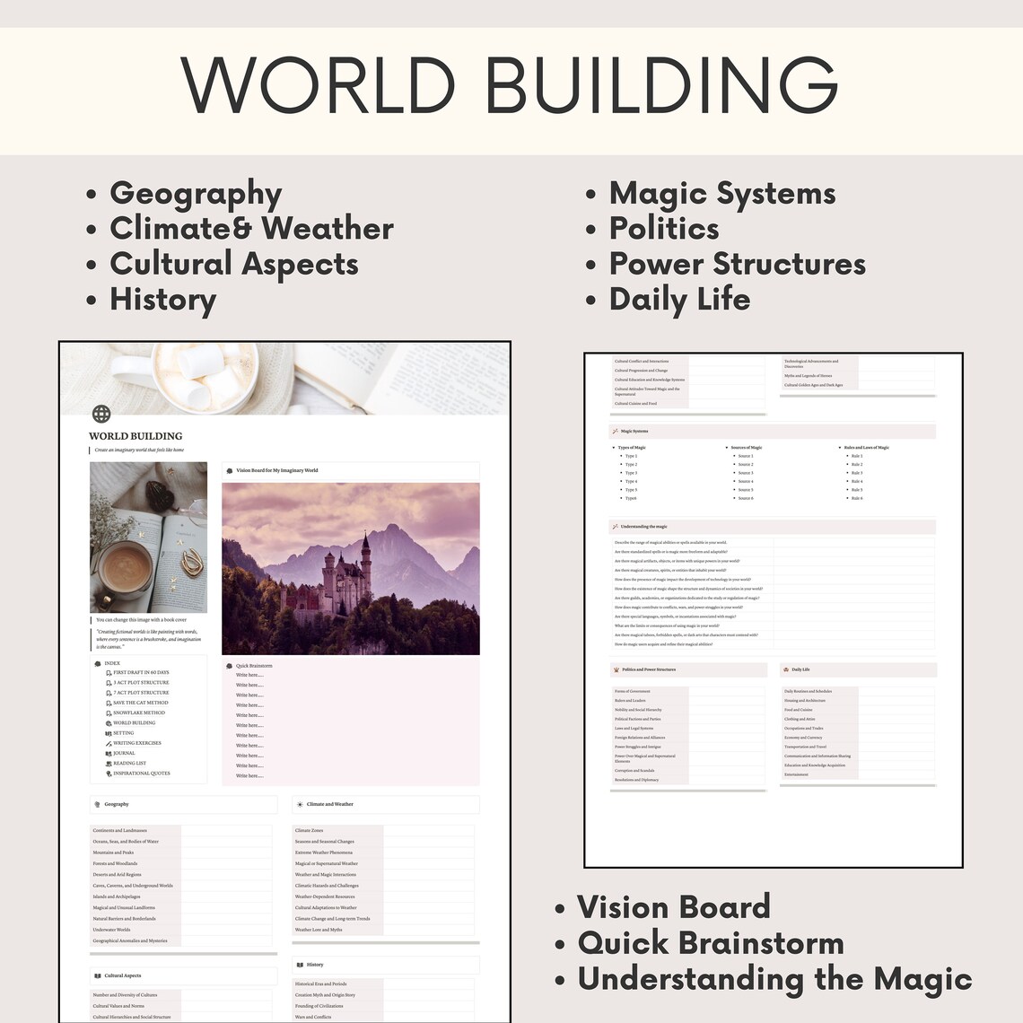 Novel Writing Notion Template, Guided Novel Planner, Book Writing Planner, Notion for Writers ...