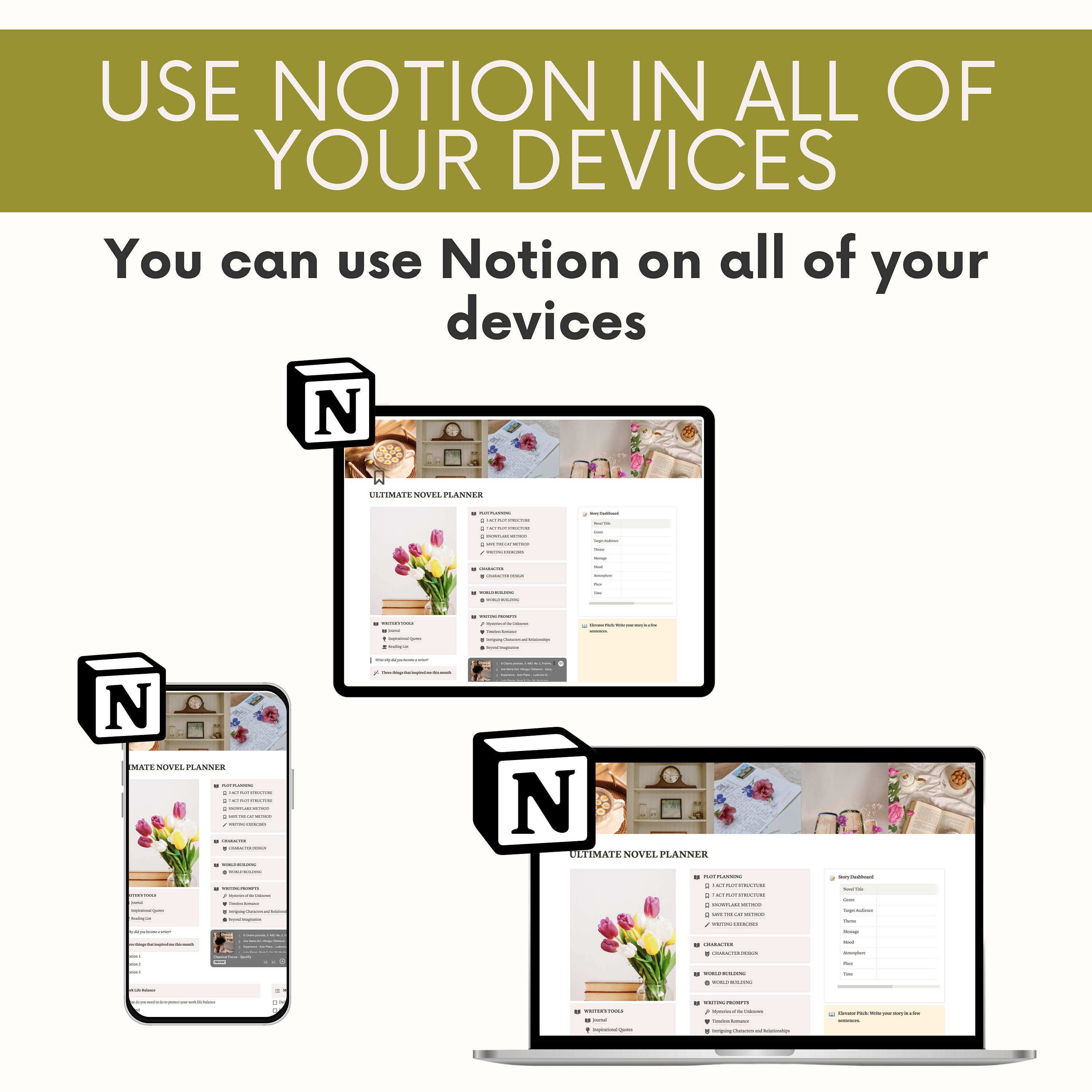 Notion Template Novel Planner, Book Writing Planner, World Building ...