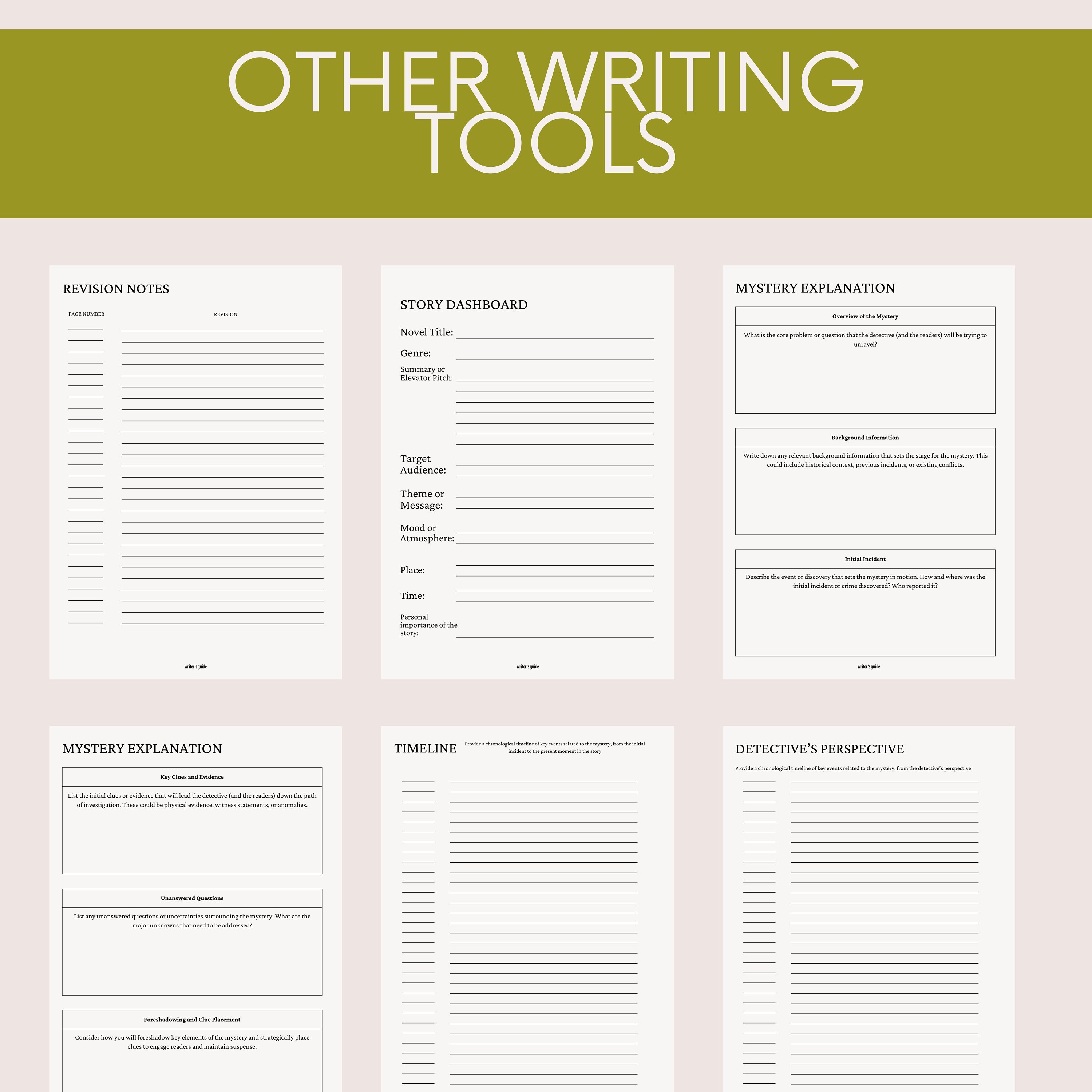 Write a Mystery Book in 60 Days, Digital Novel Planner, Mystery Book ...