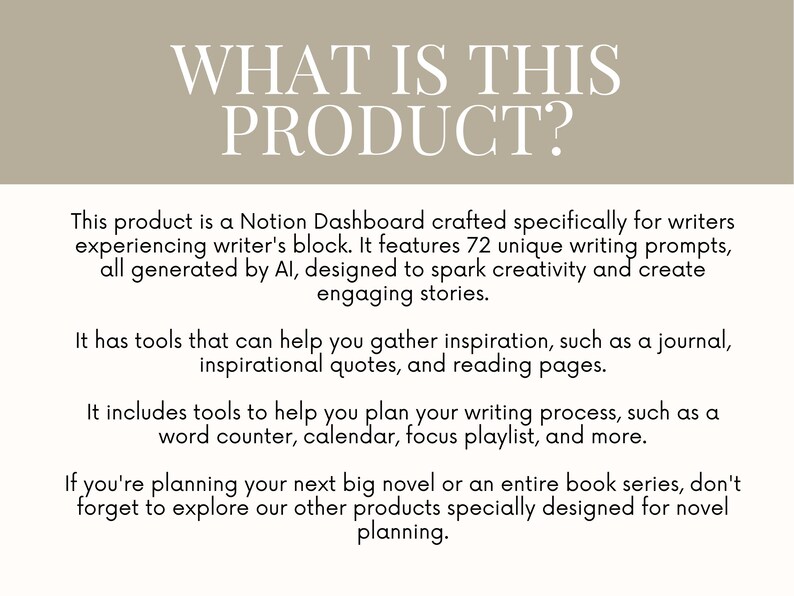 Writing Prompts Notion Template for Fiction Authors Notion for Writing ...