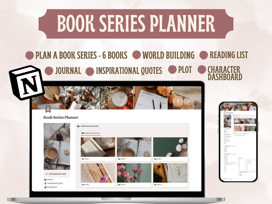 Book Series Notion Template Novel Planner, Writing Organizer, Character ...