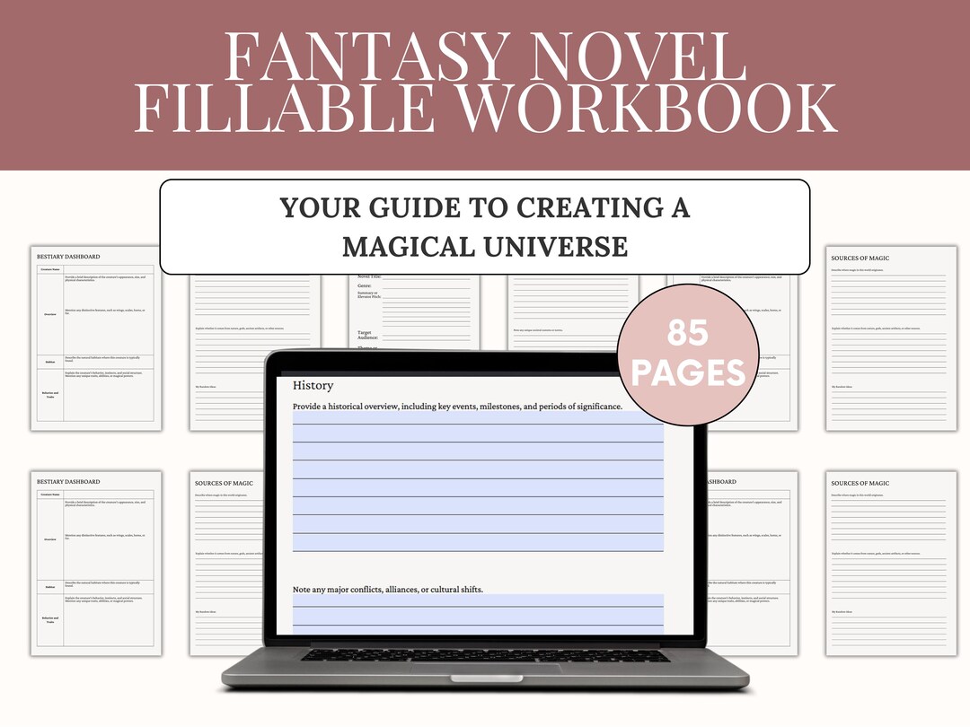 Fantasy Novel Planner: World Building, Magic Systems Workbook, Author ...