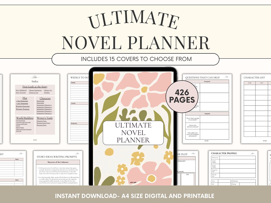 Ultimate Novel Planner - Book Writing Planner, Plot Your Novel Outline ...