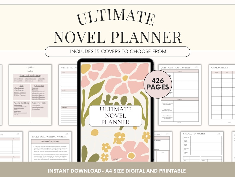 Ultimate Novel Planner - Book Writing Planner, Plot Your Novel Outline ...