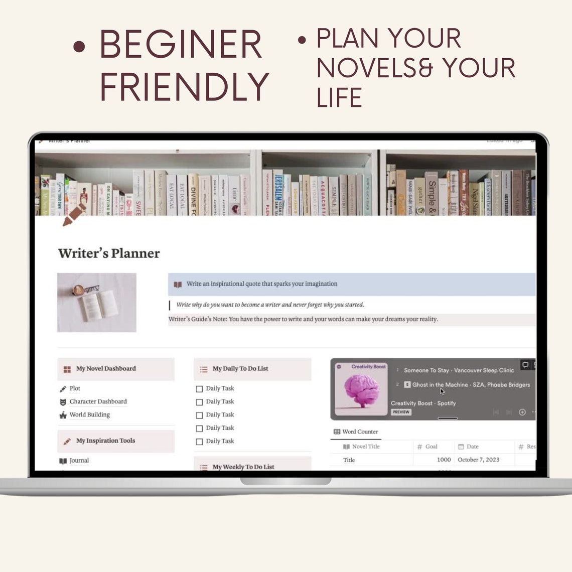 Notion Template Novel Planner, Book Writing Planner, World Building ...