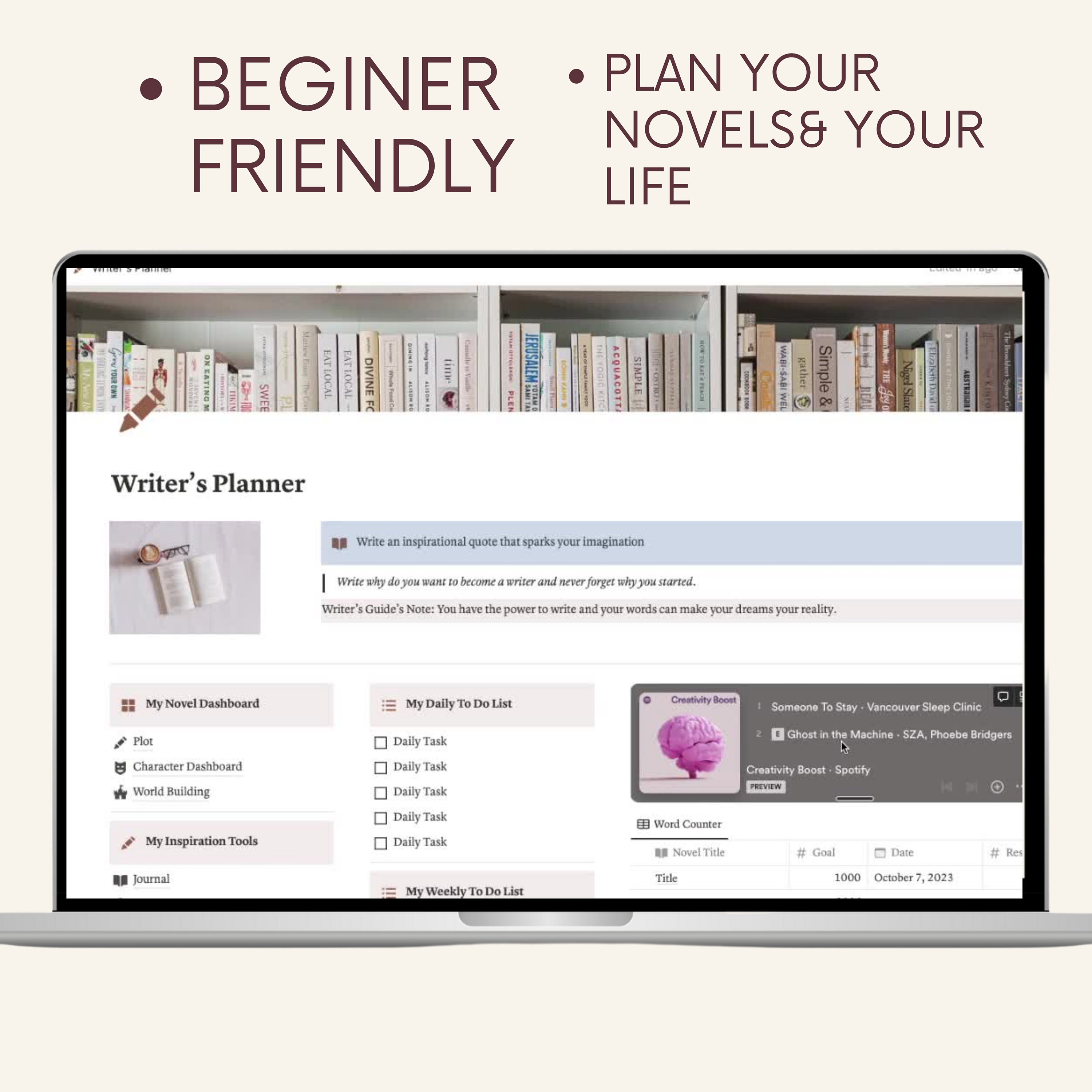 Notion Template Novel Planner, Book Writing Planner, World Building ...