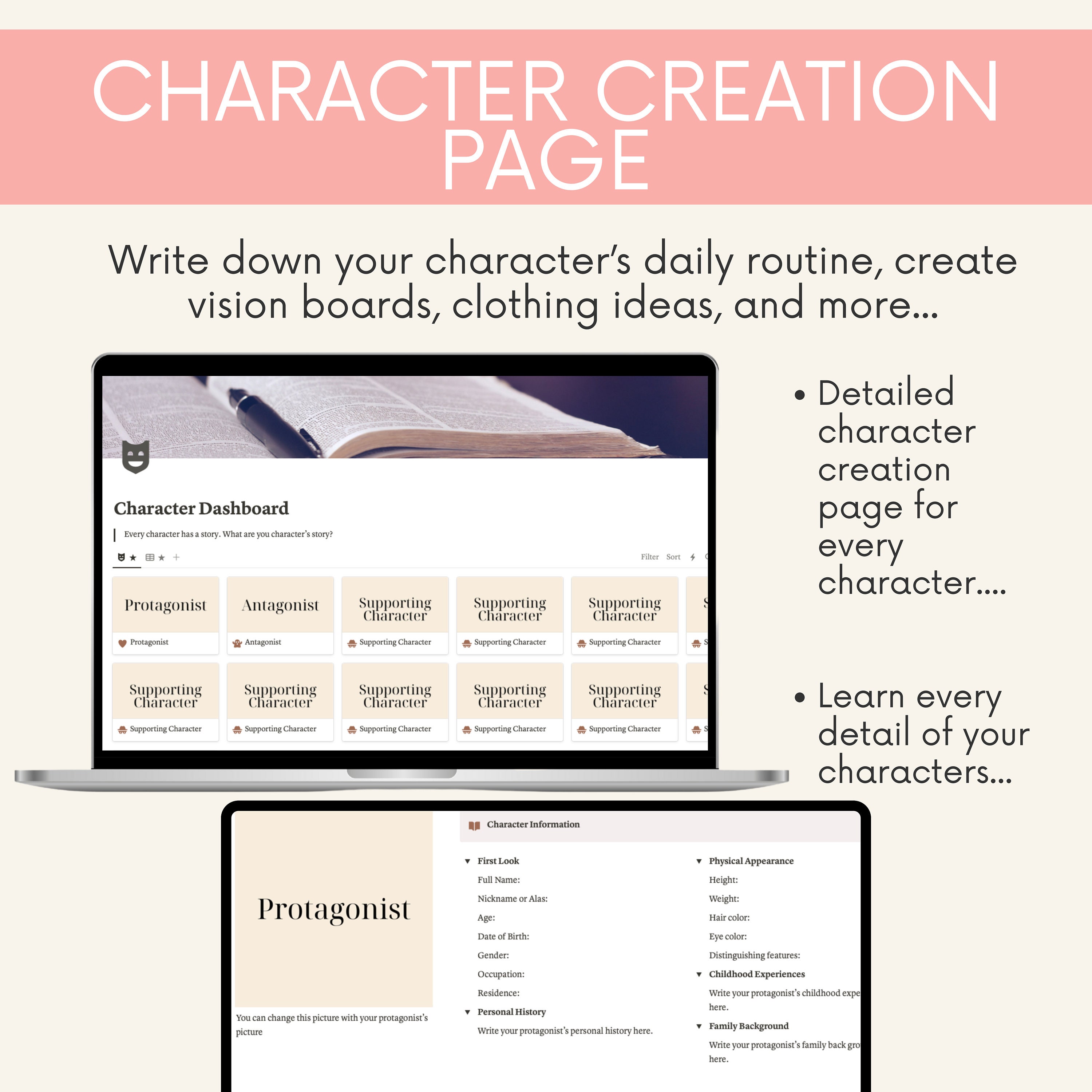 Notion Template for Writers, Writers Planner, Notion Planner, Digital ...