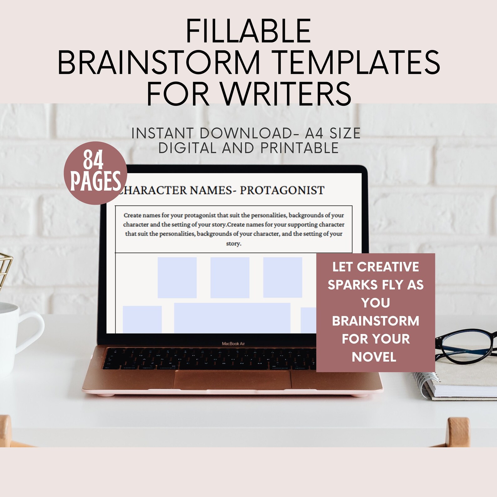 Fillable Brainstorming Writing Template Worksheets, Novel Outline, Plot ...