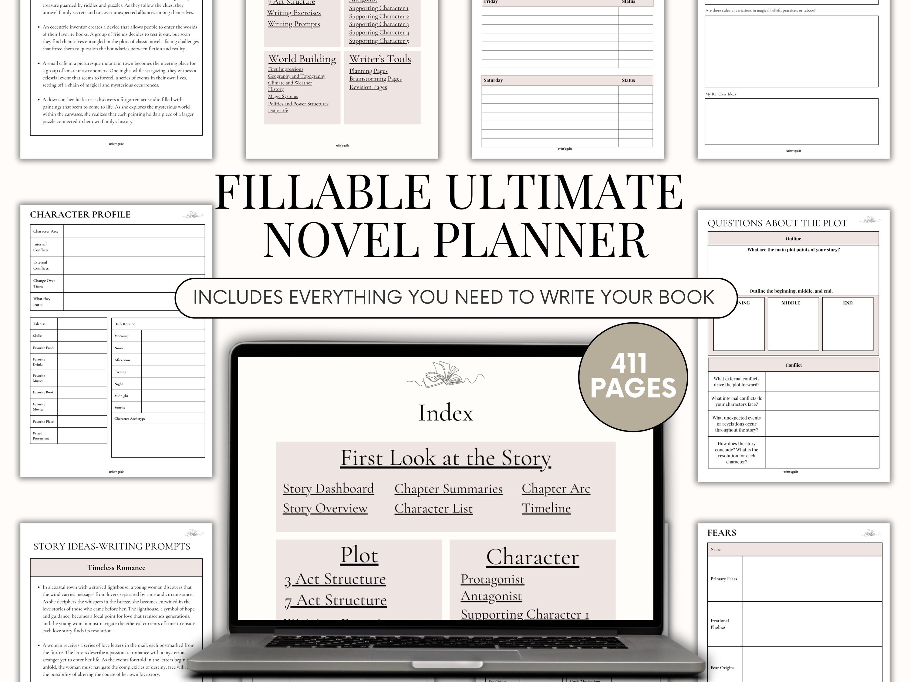 Book Planner Novel Workbook: Author Organizer Creative Writing Novel ...