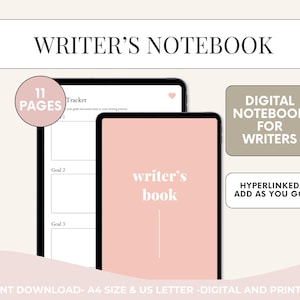 Writers Notebook, Digital Writer's Book, Printable Writers Journal ...