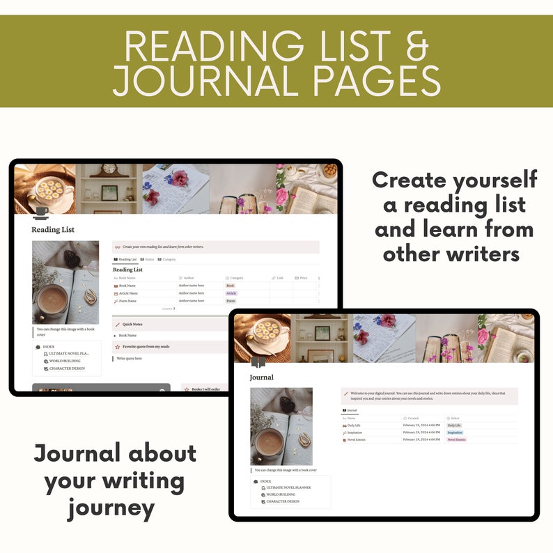 Notion Template Novel Planner, Book Writing Planner, World Building ...