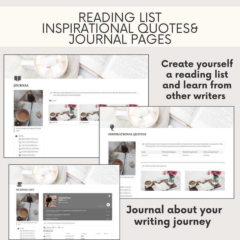 Novel Writing Notion Template, Guided Novel Planner, Book Writing ...