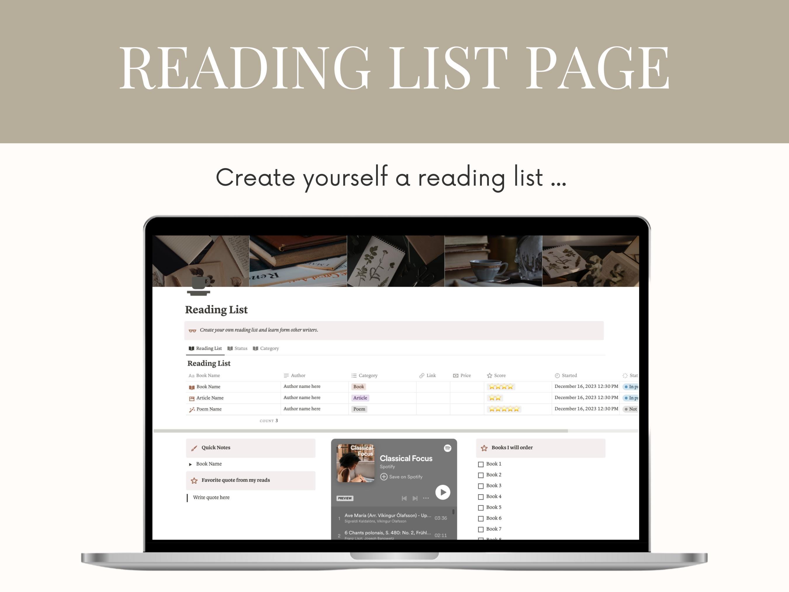 Dark Academia Book Series Notion Planner: Novel Writing Template, Book ...