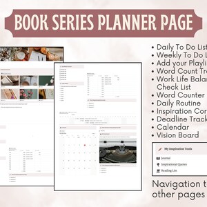 Book Series Notion Template Novel Planner, Writing Organizer, Character ...