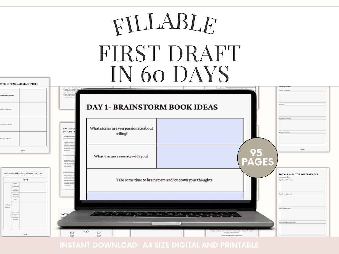 Guided Book Writing Planner in 60 Days, Novel Planner, Novel Planning ...