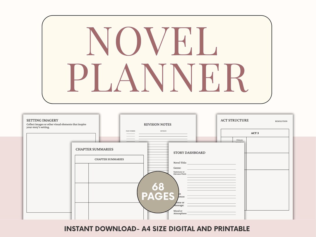 Guided Novel Planner, Writing Template Worksheet Planner, Writer ...