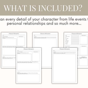 Novel Character Planner, Author Planner Character Workbook, Character ...
