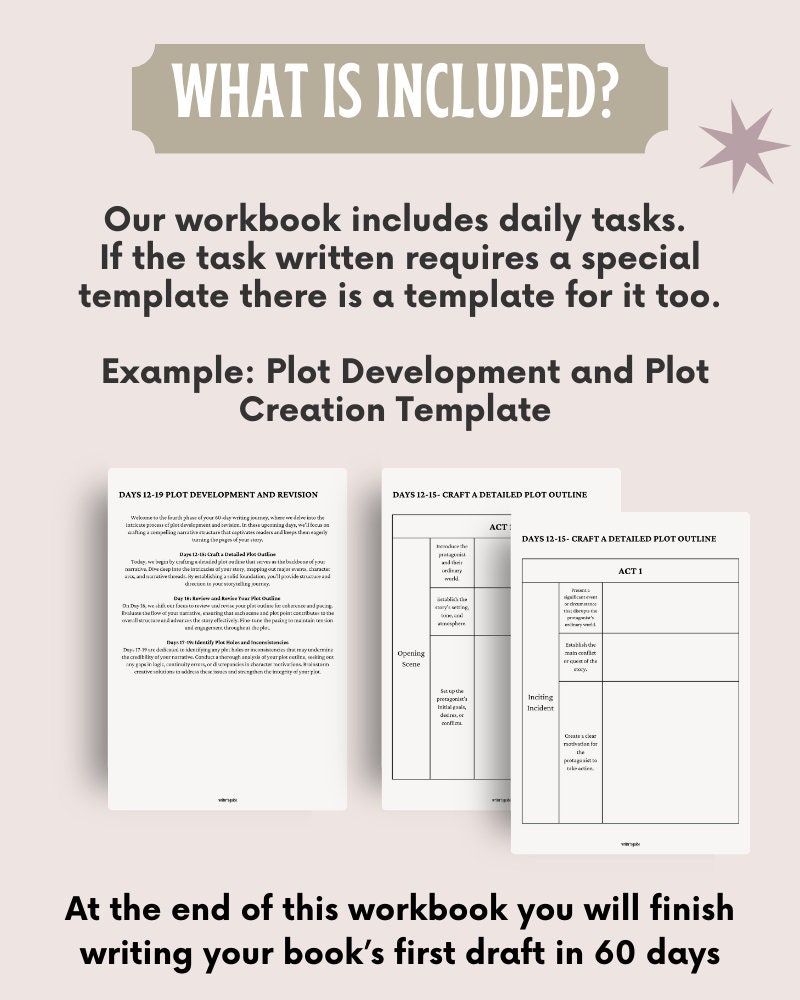 Guided Book Writing Planner in 60 Days, Novel Planner, Novel Planning ...