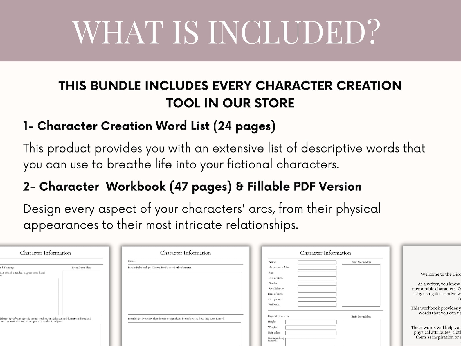 Character Planning Bundle: Book Writing Plan, Antagonist Planner ...