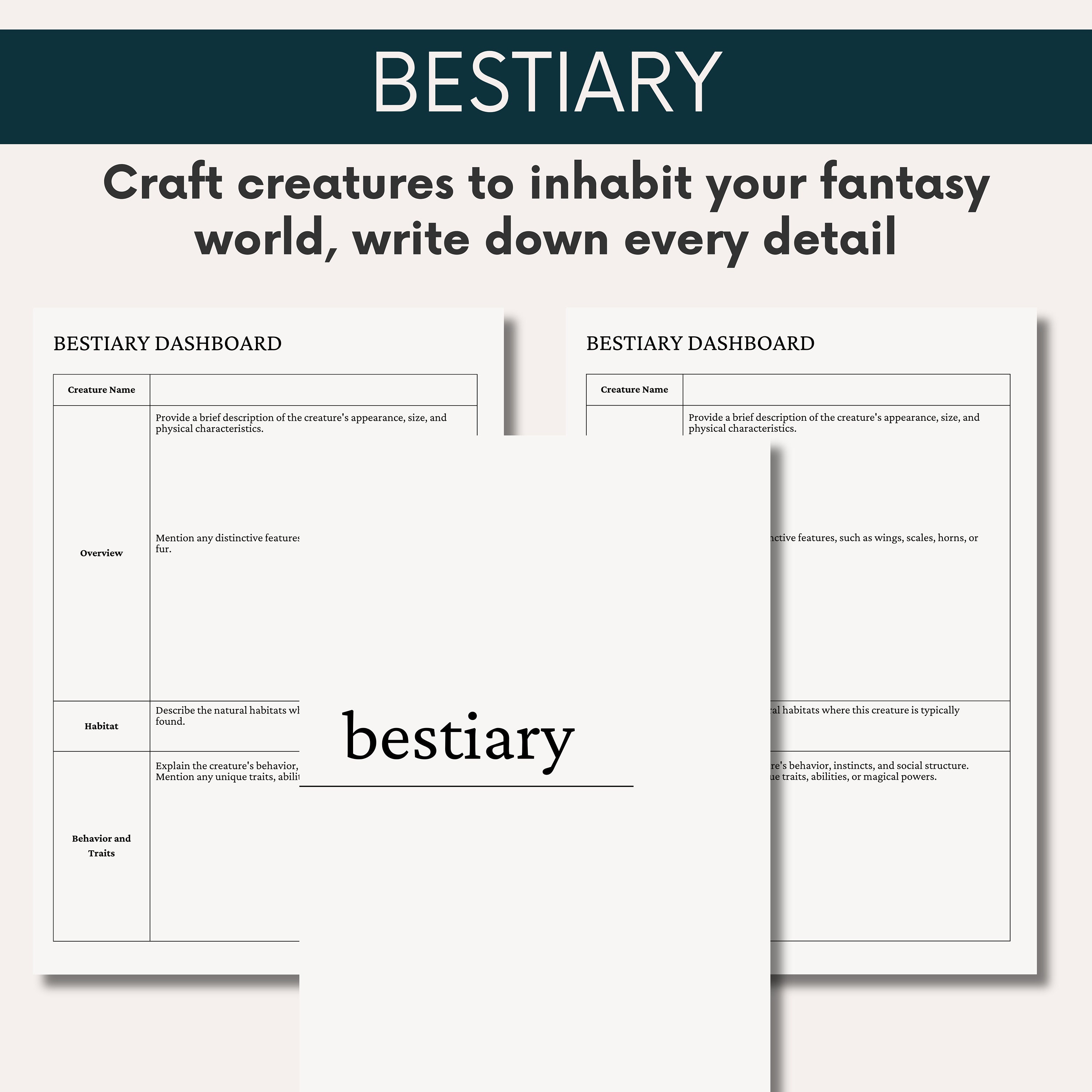 Fantasy Book Planner, Fiction Writing Workbook: Magic Systems, World ...