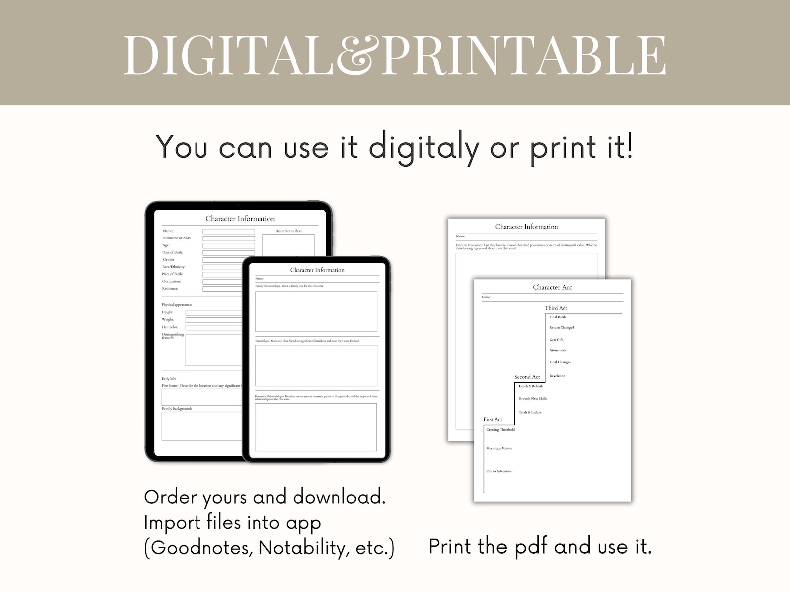 Novel Character Workbook: Fanfic Character Design, Author Writing ...