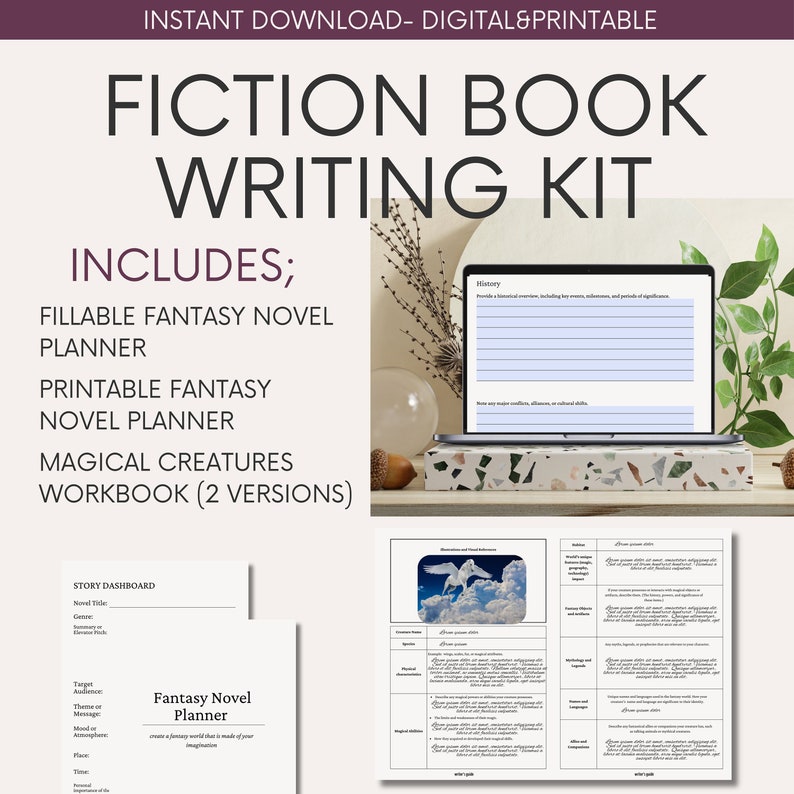 Fillable Fiction Book Writing Kit, World Building Worksheet, Writing ...