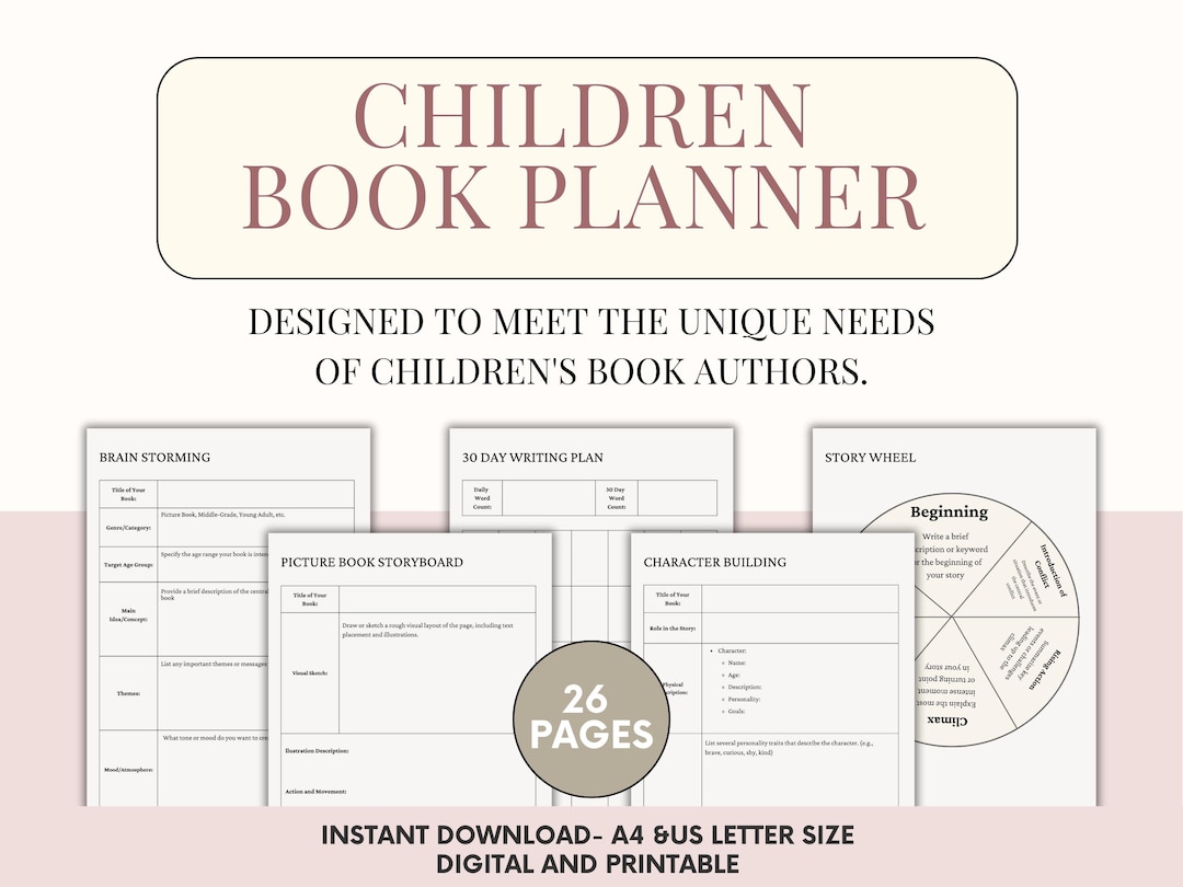 Children's Book Planner, Author Children Book Plan, Write a Children’s ...